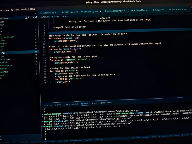 Sachin Kumar on LinkedIn: #python #100daysofcode #codingjourney #forloop Sachin Kumar on LinkedIn: #python #100daysofcode #codingjourney #forloop