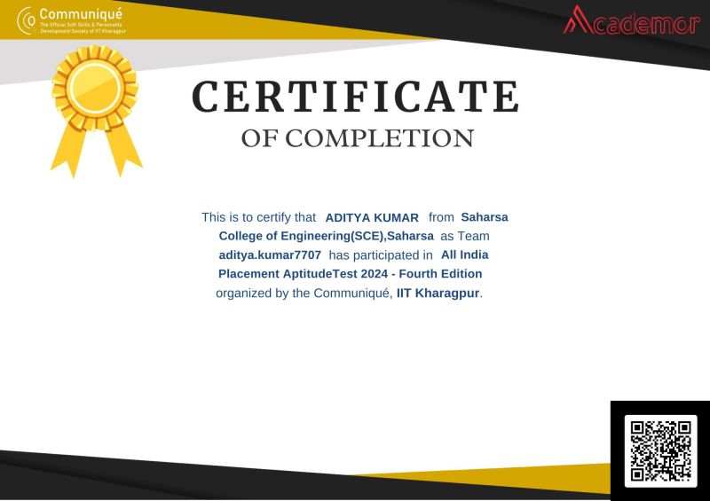 ADITYA KUMAR on LinkedIn: #aipat2024 #iitkharagpur #careerdevelopment # ... ADITYA KUMAR on LinkedIn: #aipat2024 #iitkharagpur #careerdevelopment # ...