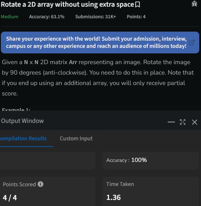Day 40 of #100DaysOfCode challenge: rotating a 2D array | Er. Kunal ... Day 40 of #100DaysOfCode challenge: rotating a 2D array | Er. Kunal ...