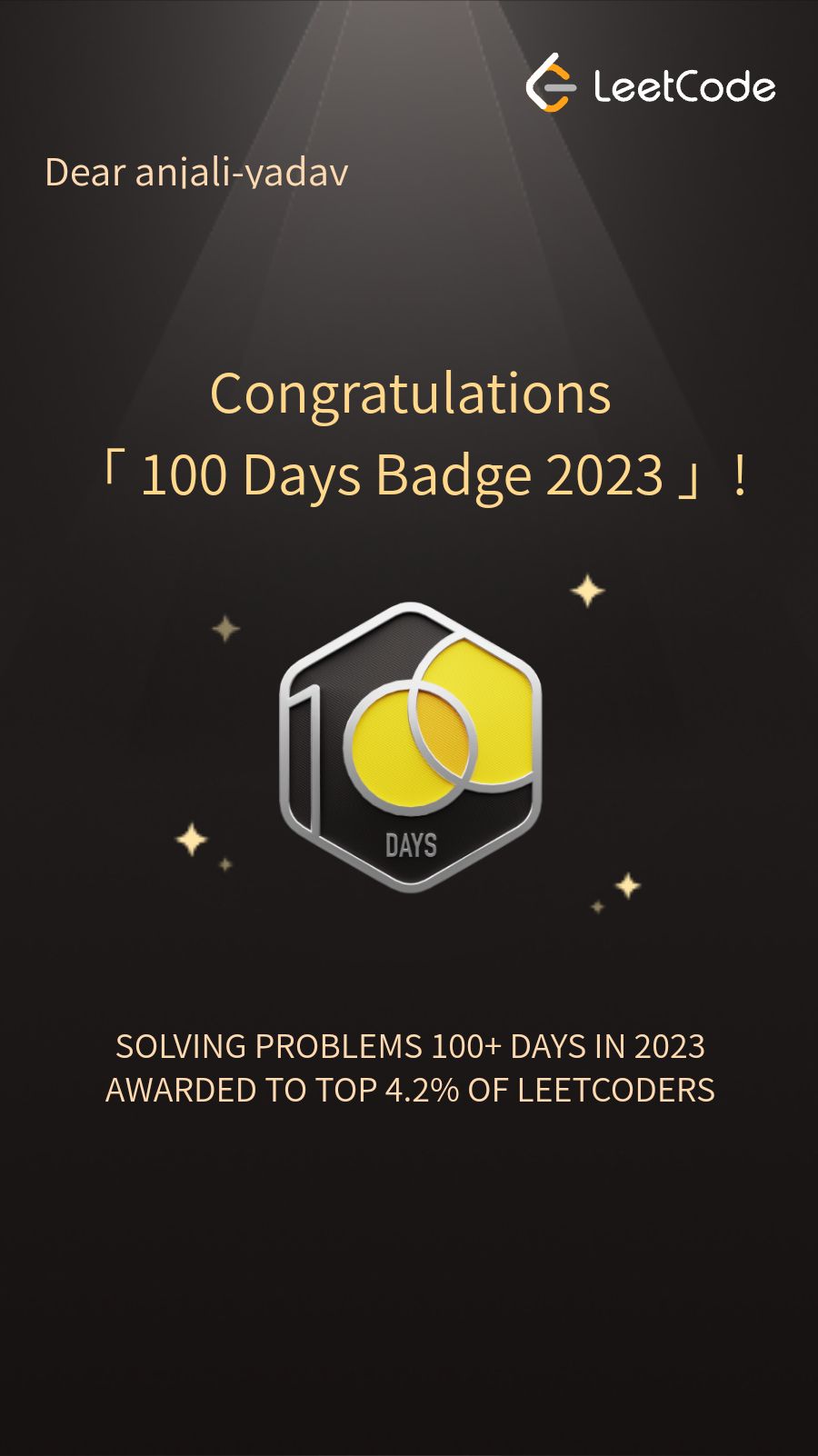 Anjali Yadav on LinkedIn: #leetcode #100daysofcode #codingjourney Anjali Yadav on LinkedIn: #leetcode #100daysofcode #codingjourney