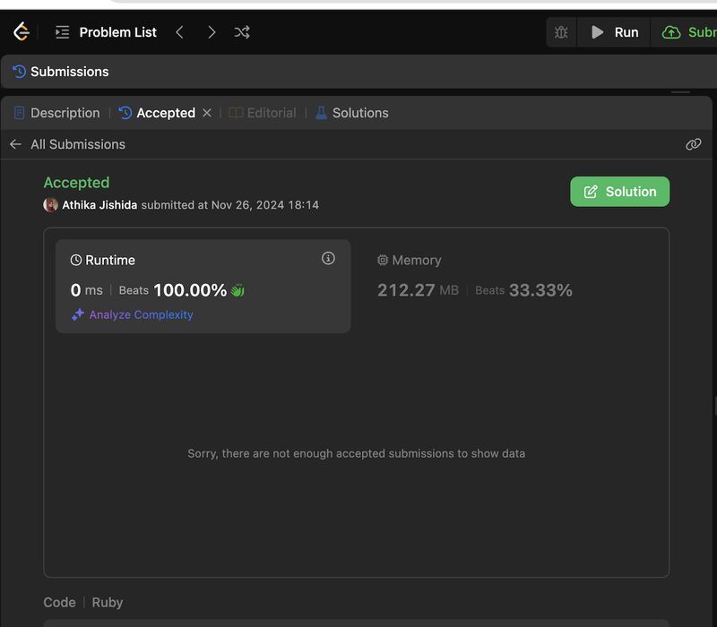 ATHIKA JISHIDA on LinkedIn: #ruby #leetcode #optimization # ... ATHIKA JISHIDA on LinkedIn: #ruby #leetcode #optimization # ...