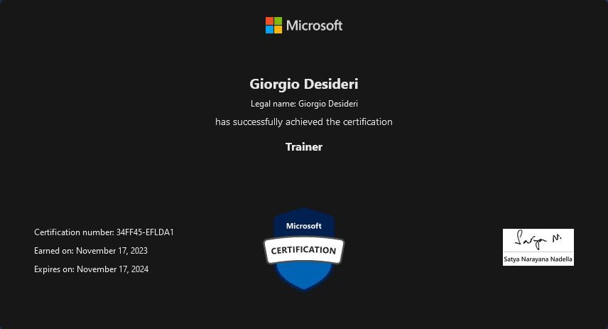 Giorgio Desideri on LinkedIn: Microsoft Certified Trainer. Giorgio Desideri on LinkedIn: Microsoft Certified Trainer.