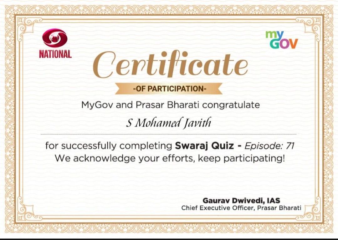 MOHAMED JAVITH S posted on LinkedIn MOHAMED JAVITH S posted on LinkedIn