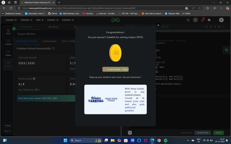 Nikhil Bhange on LinkedIn: #geeksforgeeks #gfg160 #geekstreak2024 #dsa ... Nikhil Bhange on LinkedIn: #geeksforgeeks #gfg160 #geekstreak2024 #dsa ...