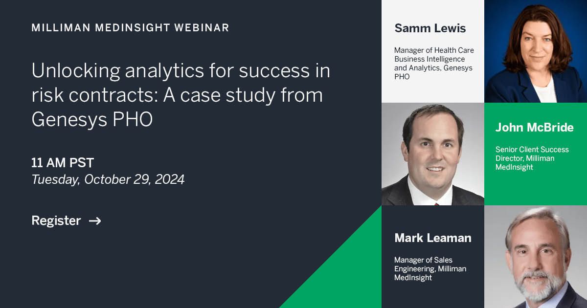 Milliman MedInsight on LinkedIn: Webinar: Unlocking Analytics for ... Milliman MedInsight on LinkedIn: Webinar: Unlocking Analytics for ...