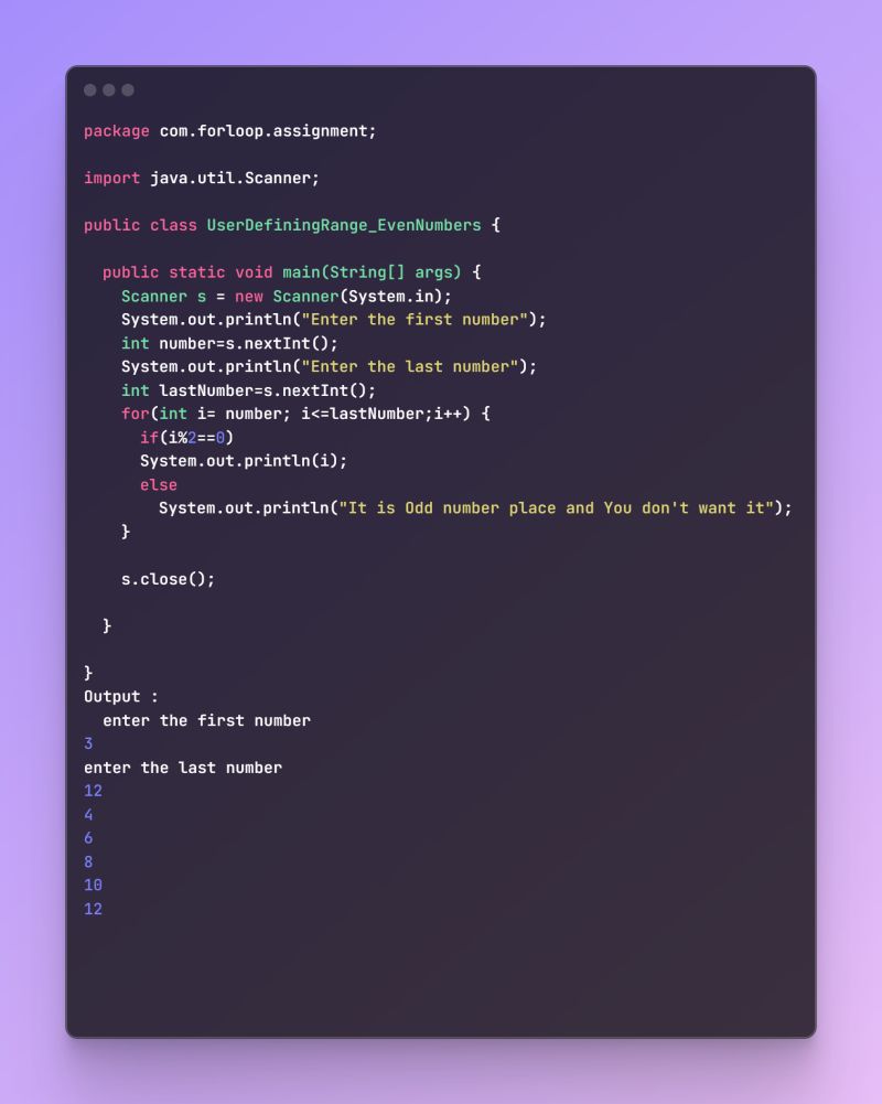 Yanala Manasa on LinkedIn: Java Practice 61: Q 13 : Print Even numbers ... Yanala Manasa on LinkedIn: Java Practice 61: Q 13 : Print Even numbers ...