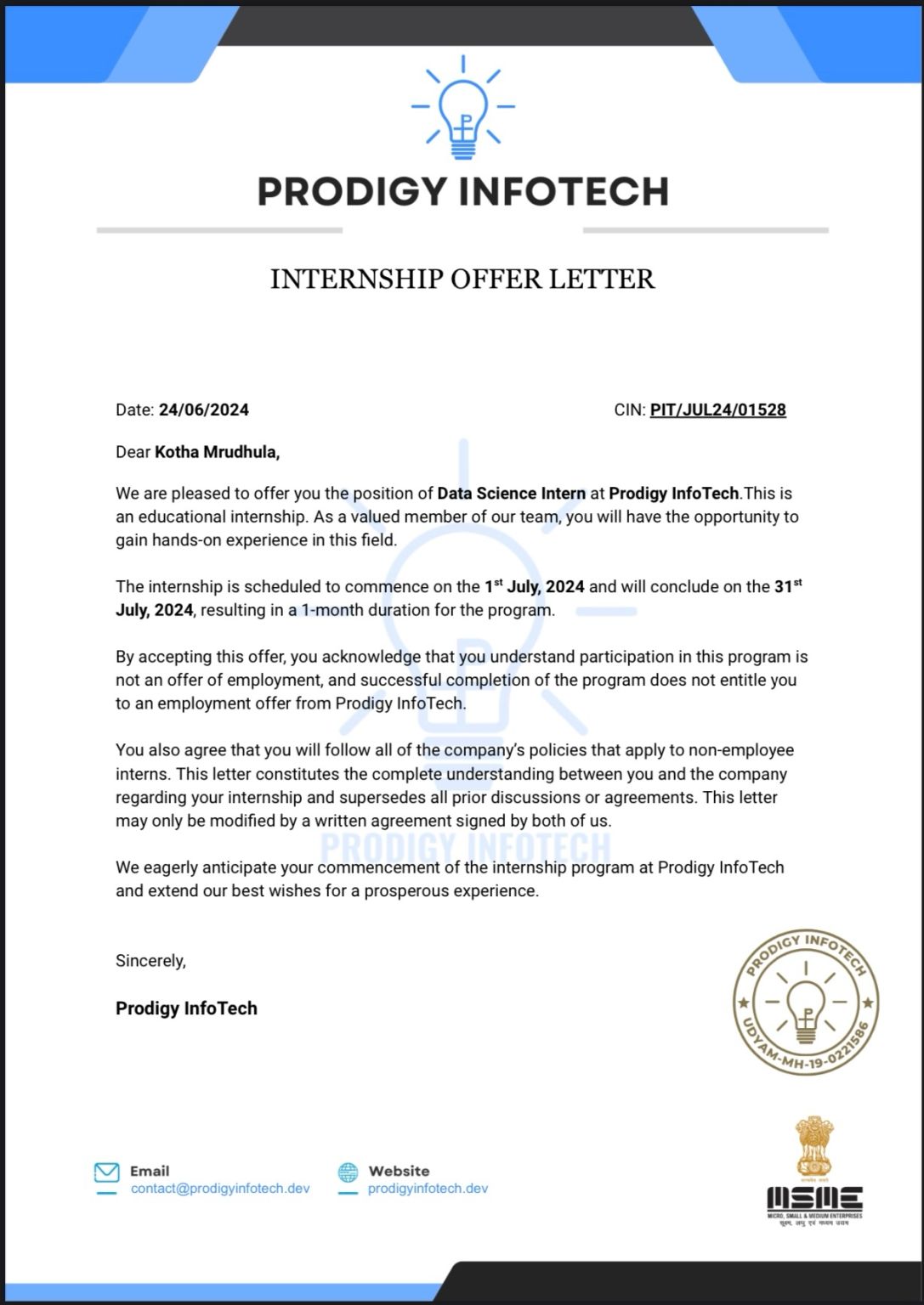mrudhula kotha on LinkedIn: #prodigy mrudhula kotha on LinkedIn: #prodigy