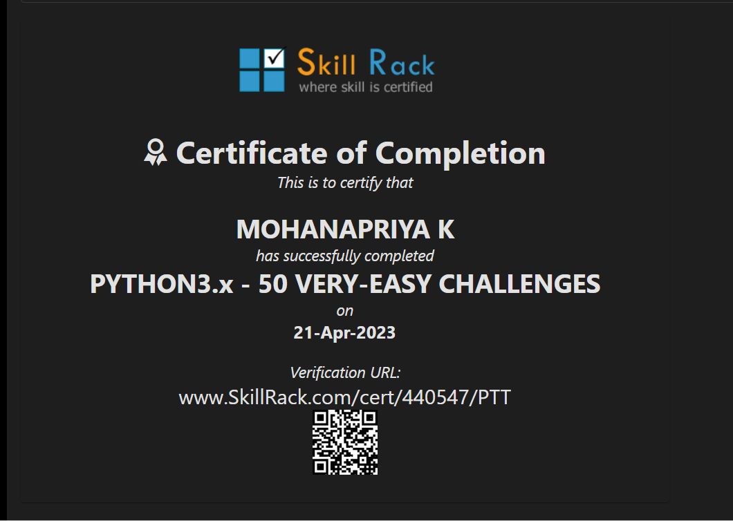 Mohanapriya Kannan on LinkedIn: #pythonprogramming #skillrack Mohanapriya Kannan on LinkedIn: #pythonprogramming #skillrack