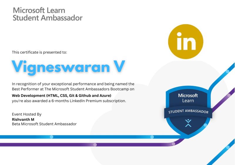 VIGNESWARAN V on LinkedIn: #microsoftambassadors #webdevelopment #html ... VIGNESWARAN V on LinkedIn: #microsoftambassadors #webdevelopment #html ...