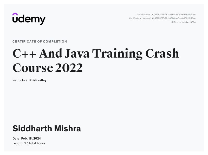 Siddharth Mishra on LinkedIn: #cpp #java #codingjourney #neverstoplearning Siddharth Mishra on LinkedIn: #cpp #java #codingjourney #neverstoplearning