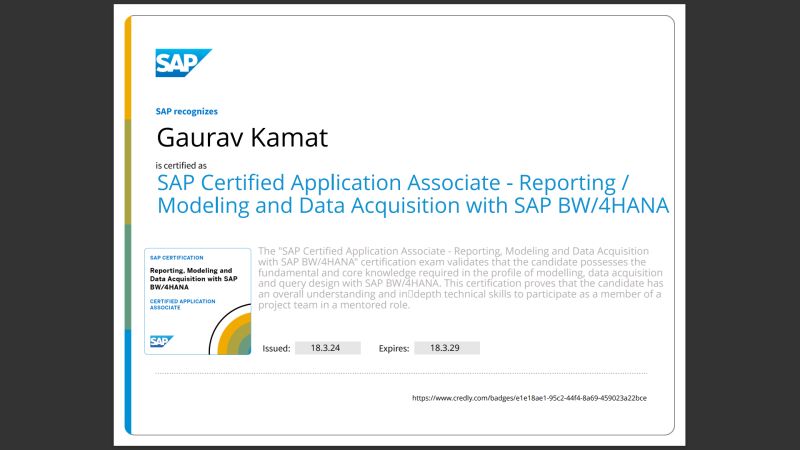 Gaurav Kamat on LinkedIn: Celebrating my new certification! SAP ... Gaurav Kamat on LinkedIn: Celebrating my new certification! SAP ...