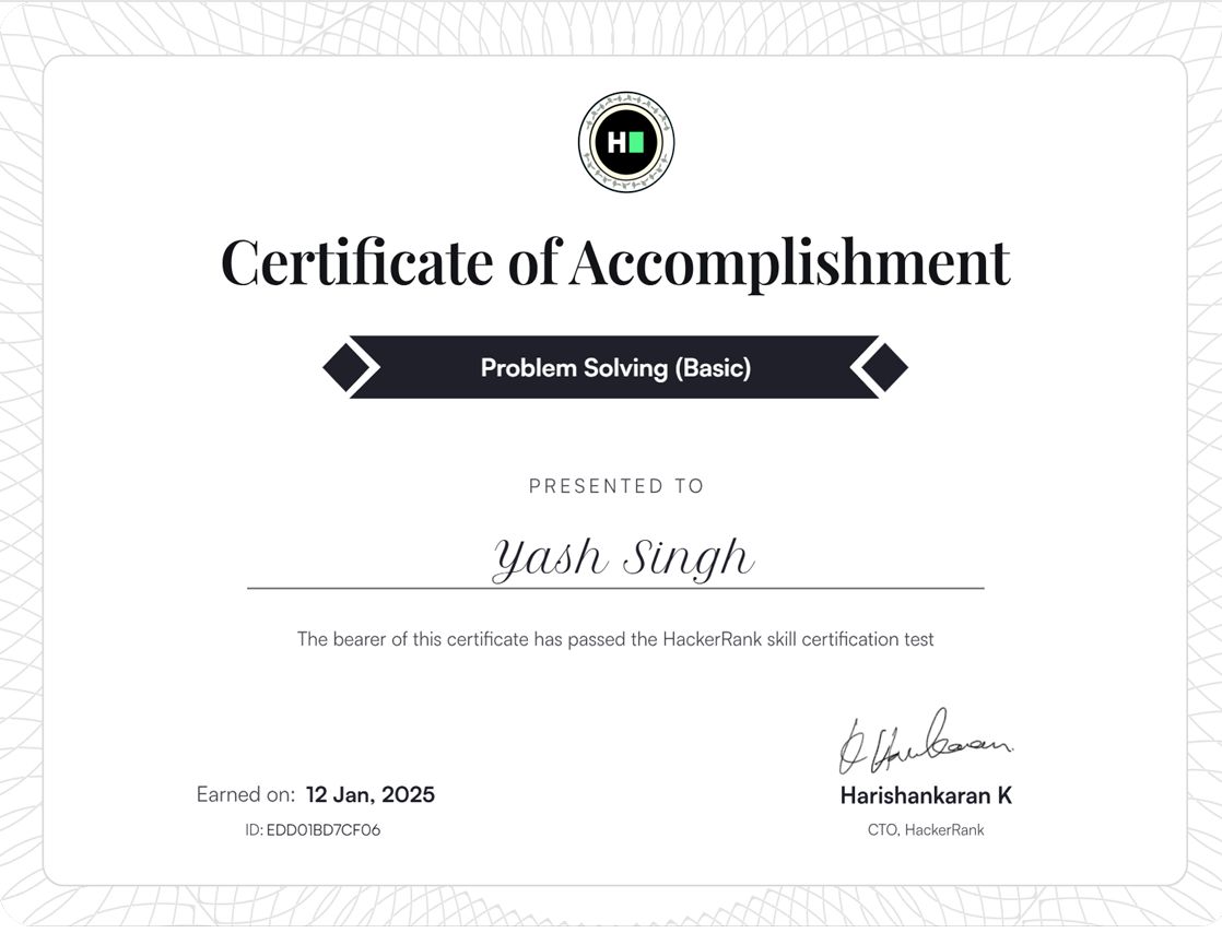 #problemsolving #hackerrank | Yash Singh #problemsolving #hackerrank | Yash Singh