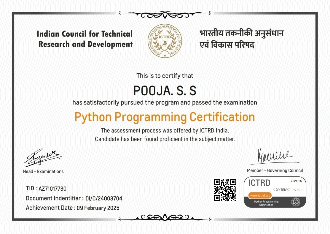 Pooja S. Srinivasan on LinkedIn: #pythonprogramming #codingjourney # ... Pooja S. Srinivasan on LinkedIn: #pythonprogramming #codingjourney # ...