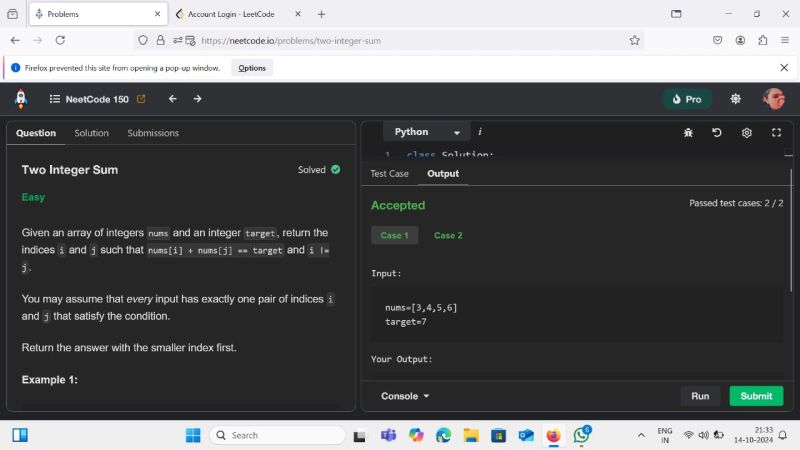 Varthini A on LinkedIn: 🚀 Problem Solved: Two sum! 🎉 As part of my ... Varthini A on LinkedIn: 🚀 Problem Solved: Two sum! 🎉 As part of my ...