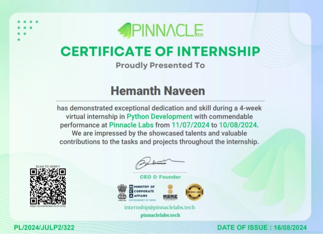 Hemant Naveen on LinkedIn: #pinnaclelabs #python #pythondevelopment # ... Hemant Naveen on LinkedIn: #pinnaclelabs #python #pythondevelopment # ...
