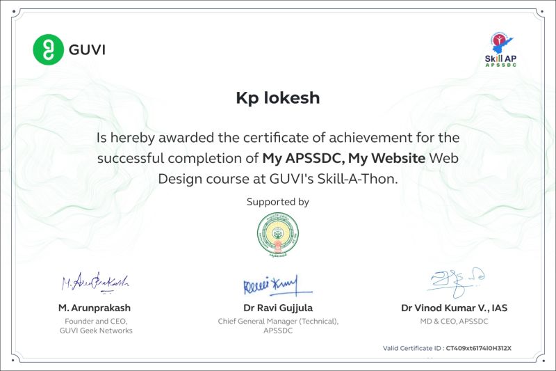 #connections #apssdc #guvi #skill #web | Kp Lokesh #connections #apssdc #guvi #skill #web | Kp Lokesh