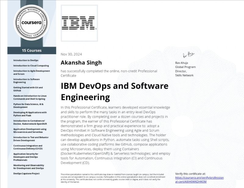 #devops #softwareengineering #ibm | Akansha Singh | 10 comments #devops #softwareengineering #ibm | Akansha Singh | 10 comments