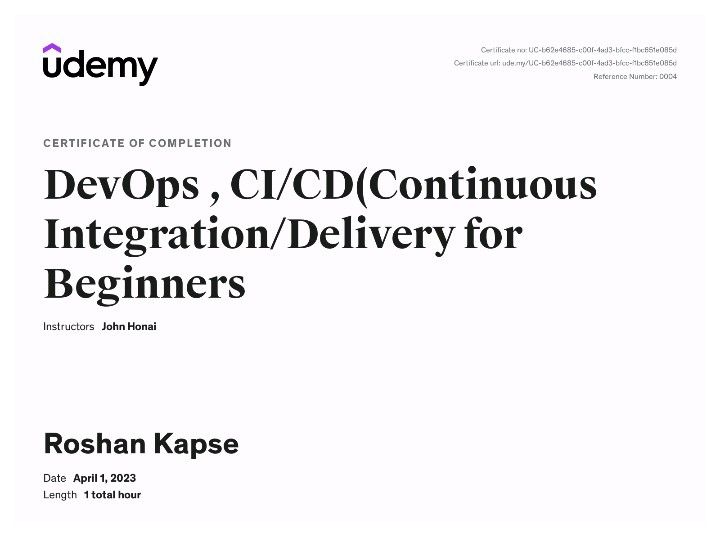 Roshan Kapse on LinkedIn: #devops #udemycourse Roshan Kapse on LinkedIn: #devops #udemycourse