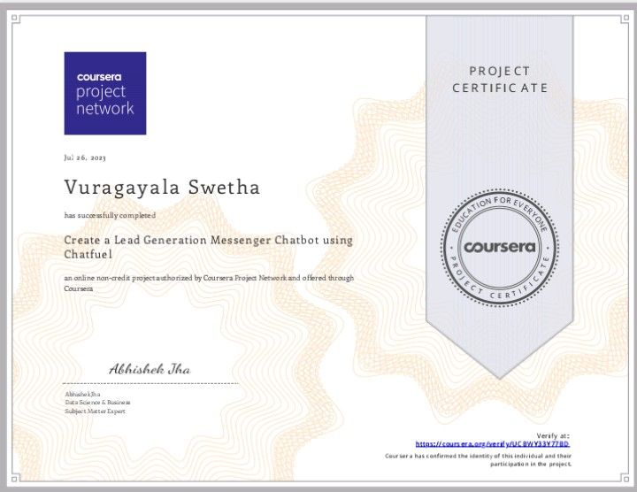 Swetha V on LinkedIn: Iam happy to share that I have successfully ... Swetha V on LinkedIn: Iam happy to share that I have successfully ...