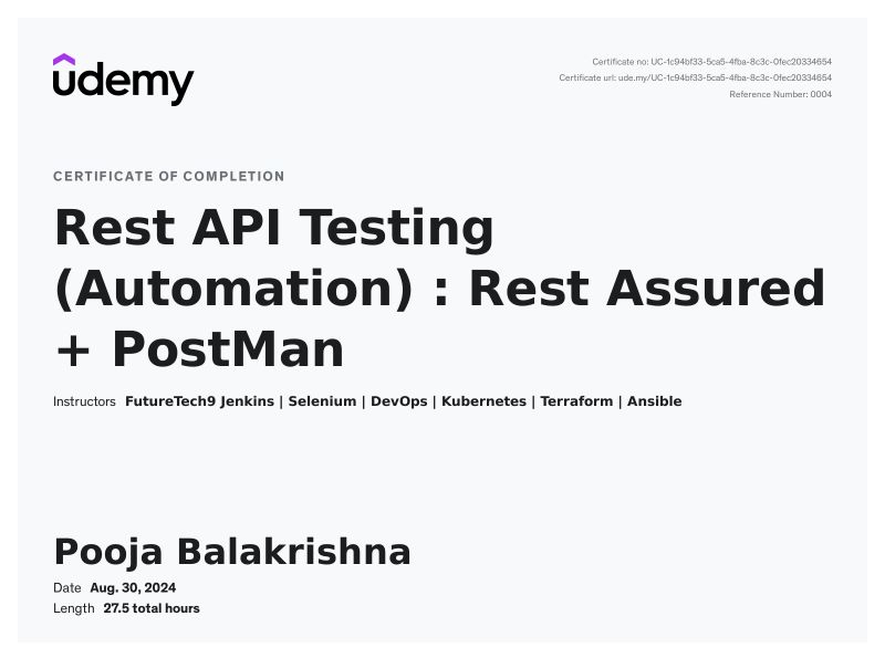 Pooja Balakrishna on LinkedIn: #udemy #certification #learningjourney Pooja Balakrishna on LinkedIn: #udemy #certification #learningjourney