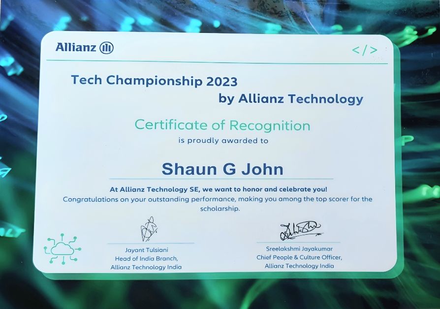 Shaun G John on LinkedIn: #techchampionship2023 #allianztechnology | 10 ... Shaun G John on LinkedIn: #techchampionship2023 #allianztechnology | 10 ...