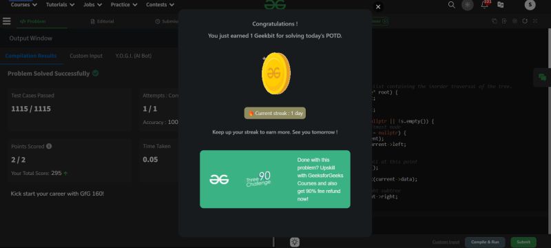 Suraj Kumar Singh on LinkedIn: #100daysofcode #inordertraversal # ... Suraj Kumar Singh on LinkedIn: #100daysofcode #inordertraversal # ...