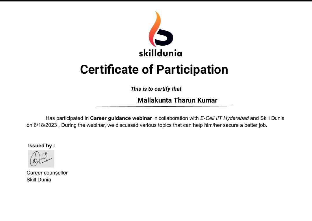 Mallakunta Tharun Kumar on LinkedIn: the webinar is all about IT career Mallakunta Tharun Kumar on LinkedIn: the webinar is all about IT career