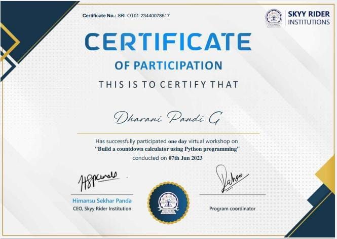 Dharani Pandi G on LinkedIn: #pythonprogramming #webinar #skyrider # ... Dharani Pandi G on LinkedIn: #pythonprogramming #webinar #skyrider # ...