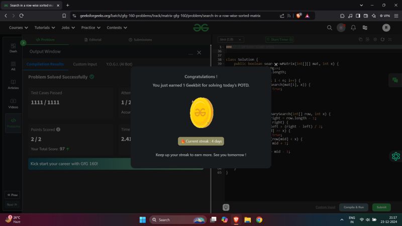 Rajesh Kanna on LinkedIn: #java #coding #algorithms #binarysearch #gfg160 Rajesh Kanna on LinkedIn: #java #coding #algorithms #binarysearch #gfg160