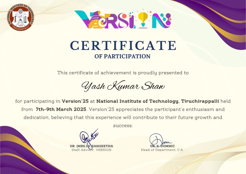 Excited to share the certificate of participation in #Version25, an All ... Excited to share the certificate of participation in #Version25, an All ...