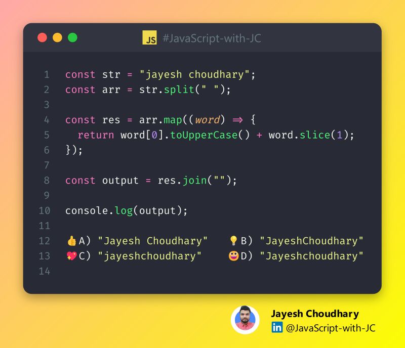 Jayesh Choudhary on LinkedIn: #javascriptdaily #javascript #developer # ... Jayesh Choudhary on LinkedIn: #javascriptdaily #javascript #developer # ...