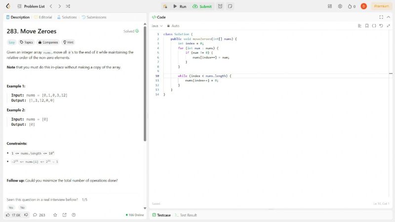 #leetcode #movezeroes #java #codingchallenge #day22 | DHARSHNI S M #leetcode #movezeroes #java #codingchallenge #day22 | DHARSHNI S M