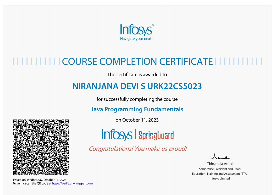 Niranjana Devi on LinkedIn: I am excited to share my certificate on ... Niranjana Devi on LinkedIn: I am excited to share my certificate on ...