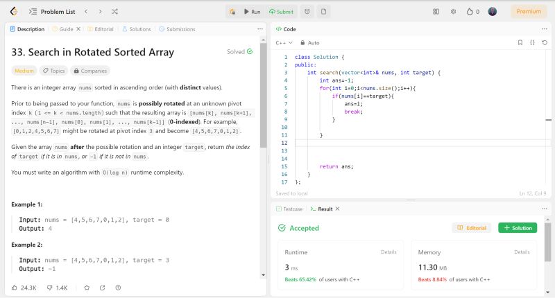 LeetCode challenge: Search in Sorted Array | Divyansh Yadav posted on ... LeetCode challenge: Search in Sorted Array | Divyansh Yadav posted on ...