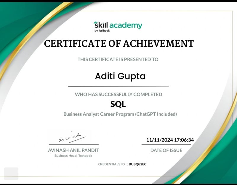 Aditi gupta on LinkedIn: #sql #businessanalyst #datamagic # ... Aditi gupta on LinkedIn: #sql #businessanalyst #datamagic # ...