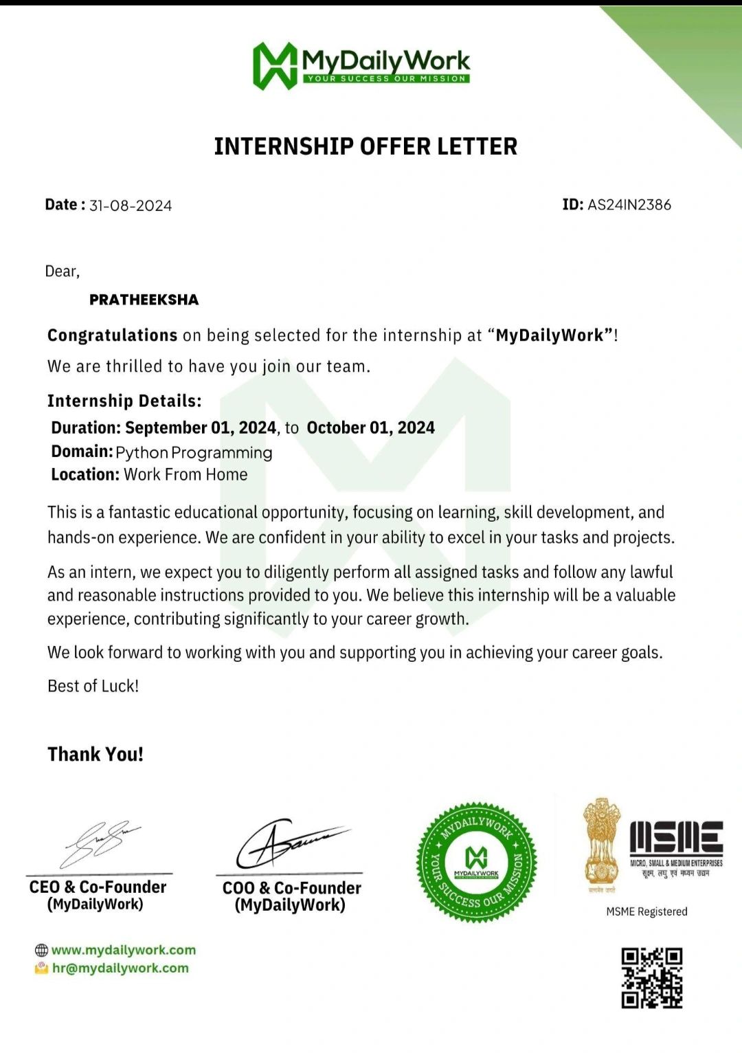 Pratheeksha N kulal on LinkedIn: #internship #pythonprogrammingintern # ... Pratheeksha N kulal on LinkedIn: #internship #pythonprogrammingintern # ...