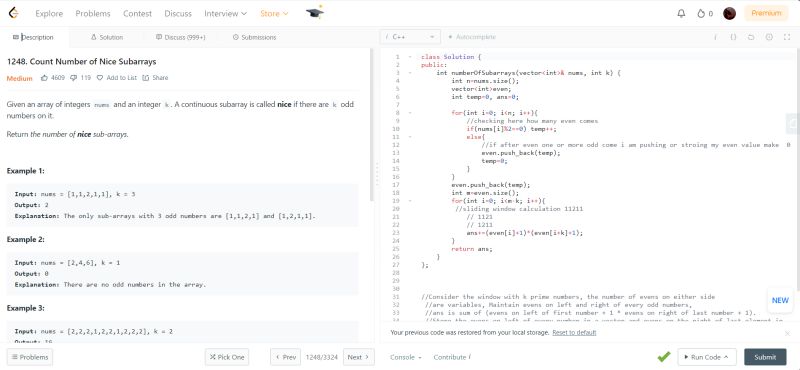 Sunil Kumar Chavhan on LinkedIn: 🌟 Solving LeetCode Problem 1248: Count ... Sunil Kumar Chavhan on LinkedIn: 🌟 Solving LeetCode Problem 1248: Count ...