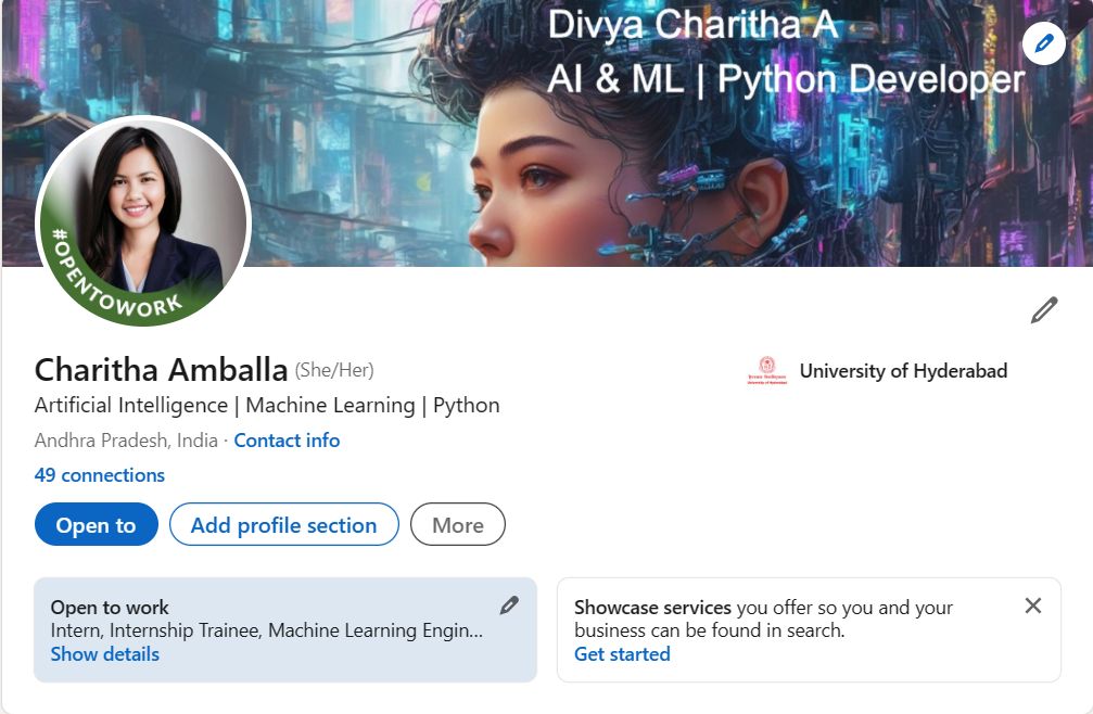 Task-2 create LinkedIn Account PythonLife Kiran Sagar | Charitha Amballa Task-2 create LinkedIn Account PythonLife Kiran Sagar | Charitha Amballa