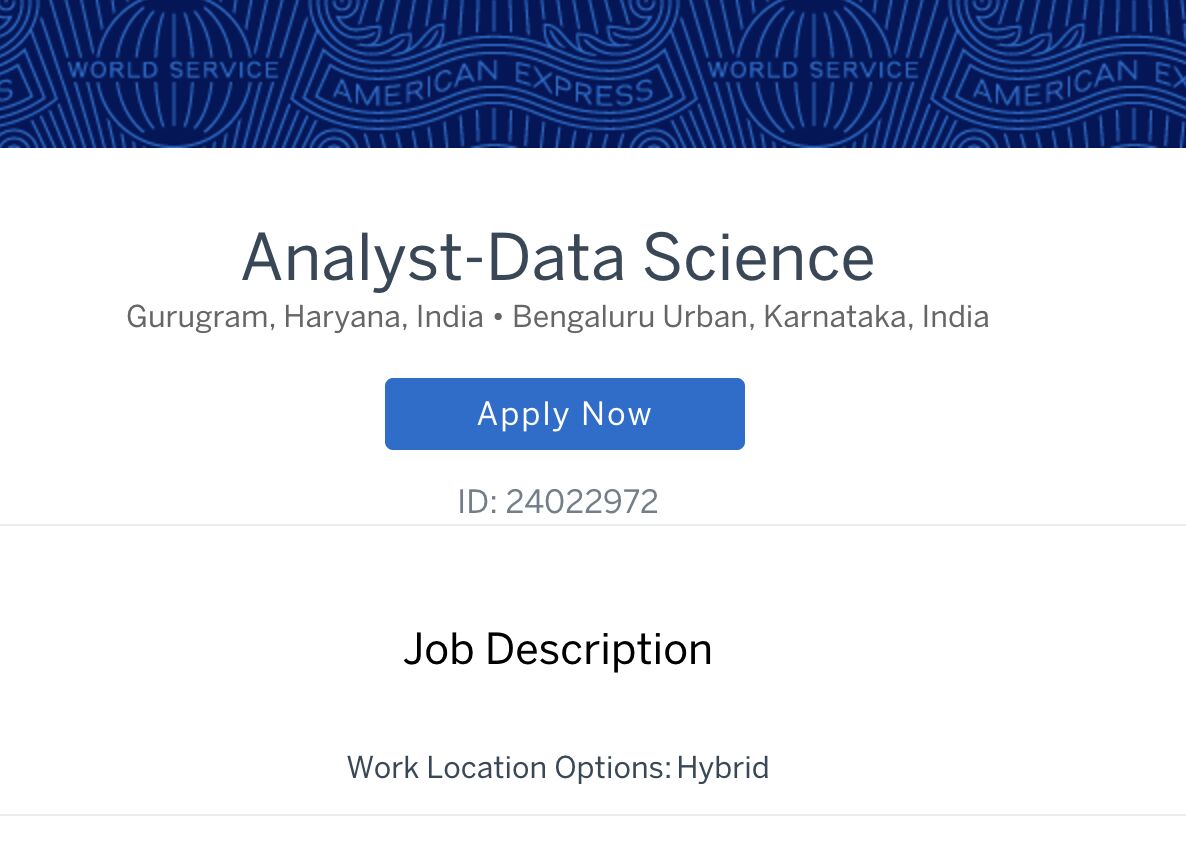 Sanika jain on LinkedIn: #hiring #fresher #sde1 #amex #data #analyst ... Sanika jain on LinkedIn: #hiring #fresher #sde1 #amex #data #analyst ...