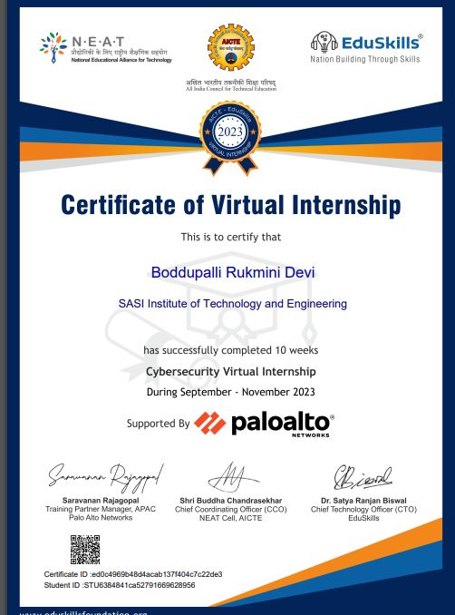 boddupalli rukmini devi on LinkedIn: Cybersecurity Virtual Internship ... boddupalli rukmini devi on LinkedIn: Cybersecurity Virtual Internship ...