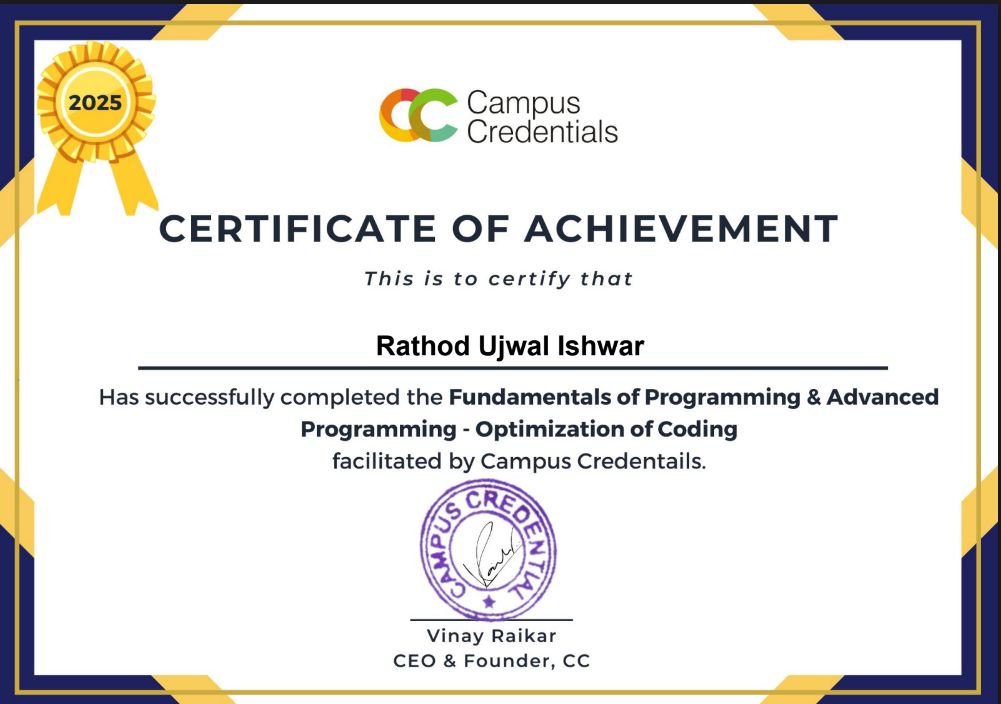 Ujwal Rathod on LinkedIn: #coding #optimization #continuouslearning # ... Ujwal Rathod on LinkedIn: #coding #optimization #continuouslearning # ...