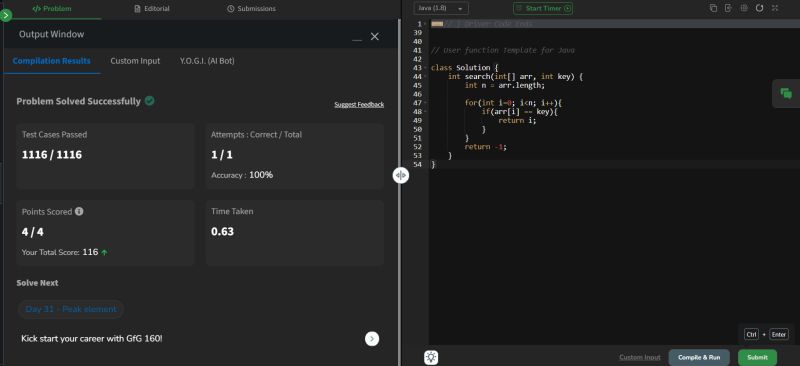 #160dayscodingchallenge #codingjourney #gfg #java ... #160dayscodingchallenge #codingjourney #gfg #java ...