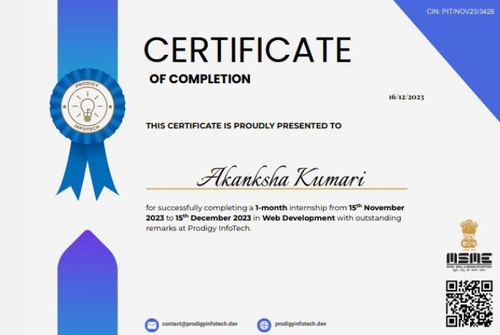 Akanksha Kumari on LinkedIn: #prodigyinfotech Akanksha Kumari on LinkedIn: #prodigyinfotech