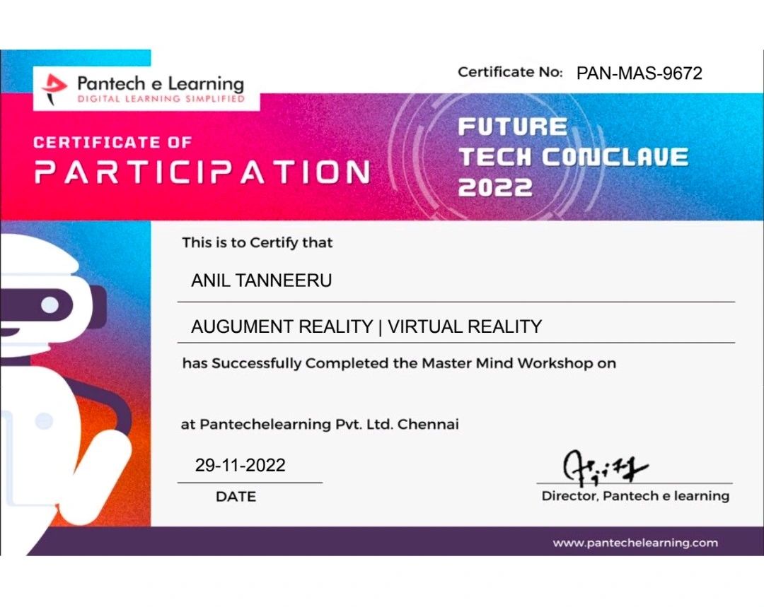Anil Tanneeru on LinkedIn: This certificate is awarded to ANIL TANNEERU ... Anil Tanneeru on LinkedIn: This certificate is awarded to ANIL TANNEERU ...