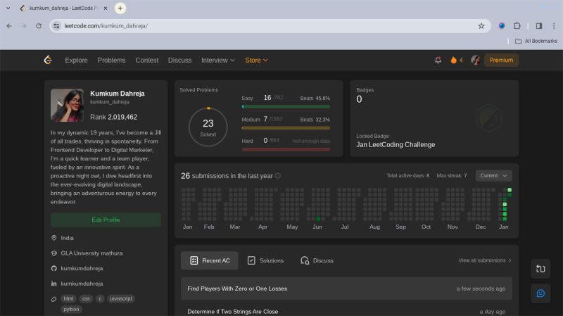 Day 7 of #100daysofcodechallenge: Solve coding problems | Kumkum ... Day 7 of #100daysofcodechallenge: Solve coding problems | Kumkum ...