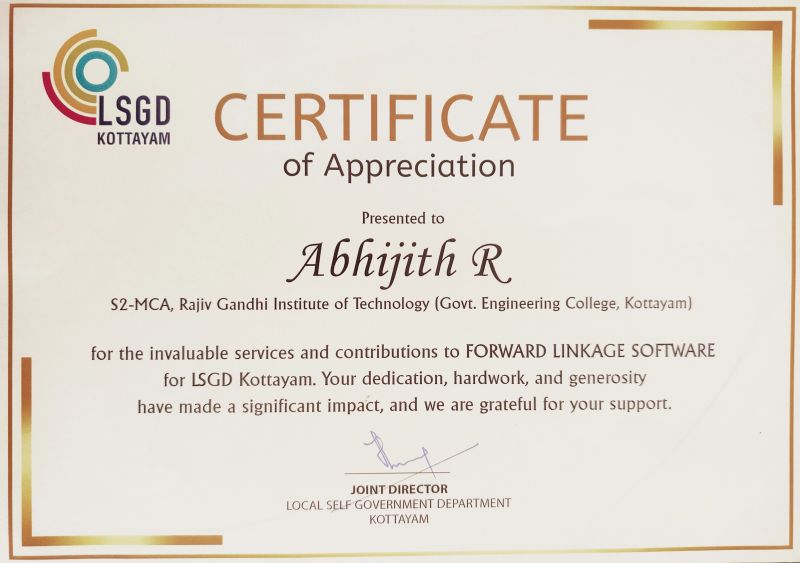 #lsgd #kottayam #certificateofappreciation #softwaredevelopment ... #lsgd #kottayam #certificateofappreciation #softwaredevelopment ...
