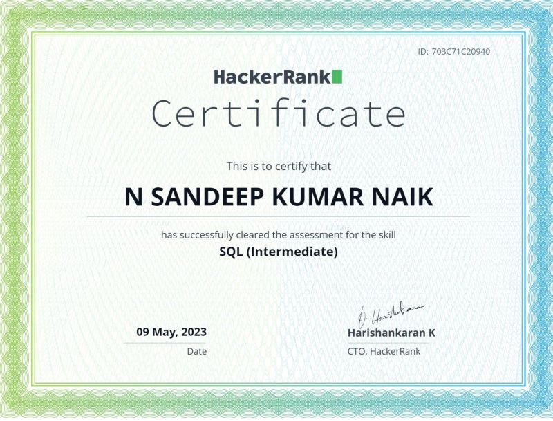 SANDEEP KUMAR NAIK on LinkedIn: #sql #hackerrank SANDEEP KUMAR NAIK on LinkedIn: #sql #hackerrank