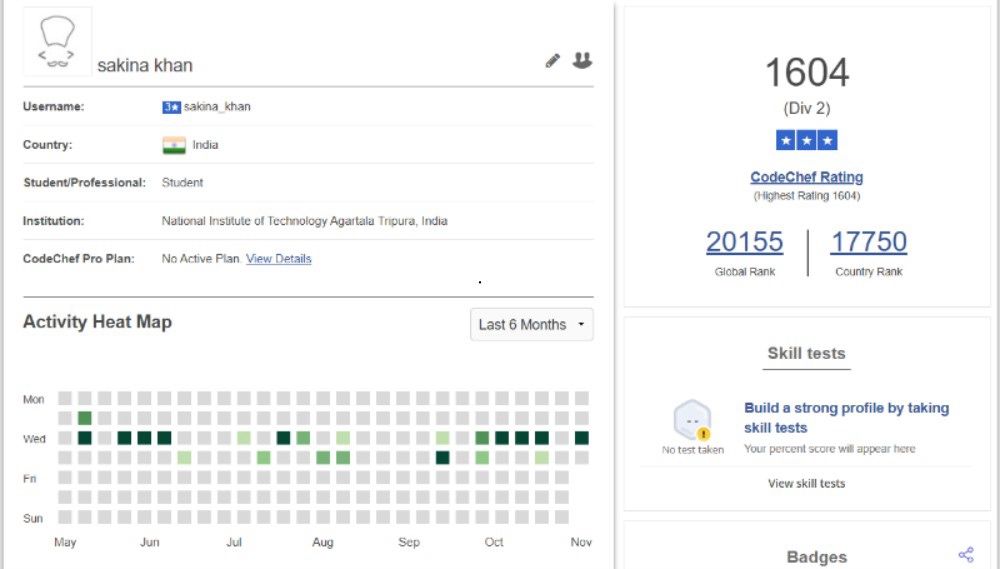 Sakina Khan on LinkedIn: #codechef #competitiveprogramming #milestone ... Sakina Khan on LinkedIn: #codechef #competitiveprogramming #milestone ...