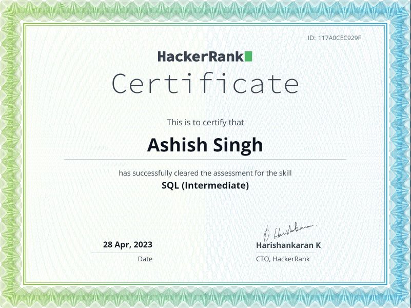 #hackerrank #sql | Ashish Singh #hackerrank #sql | Ashish Singh