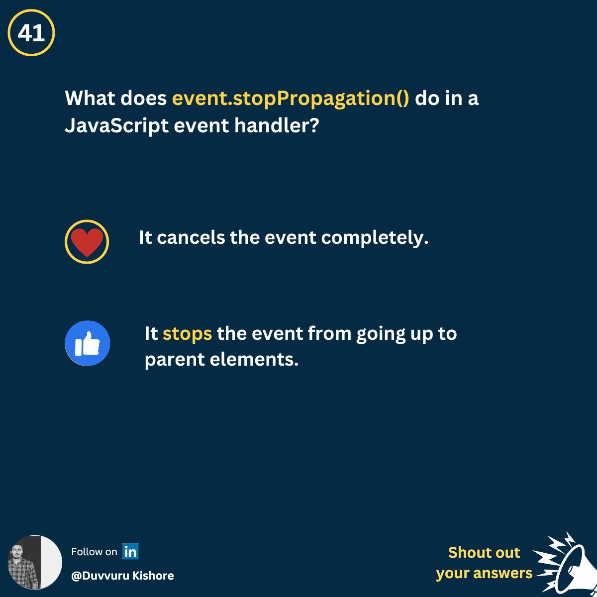 Duvvuru Kishore on LinkedIn: #javascript #mcqs #webdevelopment # ... Duvvuru Kishore on LinkedIn: #javascript #mcqs #webdevelopment # ...